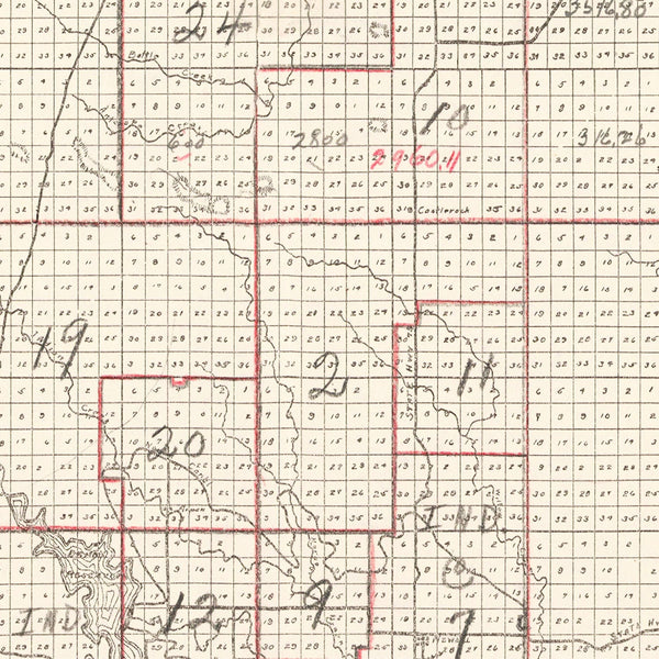 Vintage Map of Butte County, South Dakota 1936 - Home and Tower