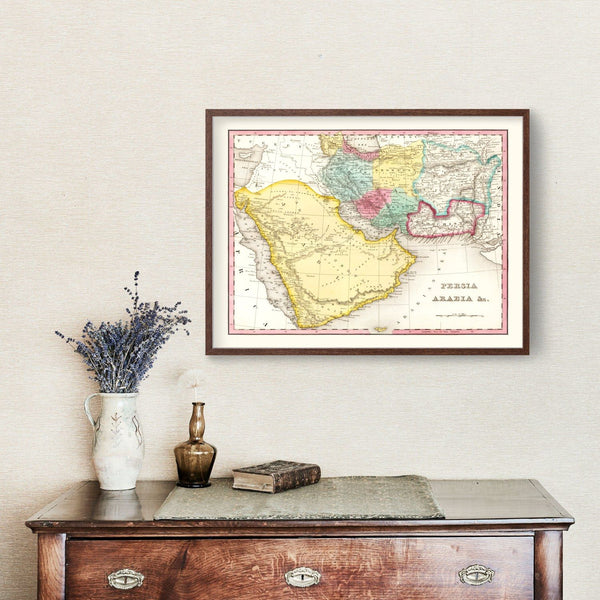 Vintage Map of Persia & Arabia 1836 - Home and Tower